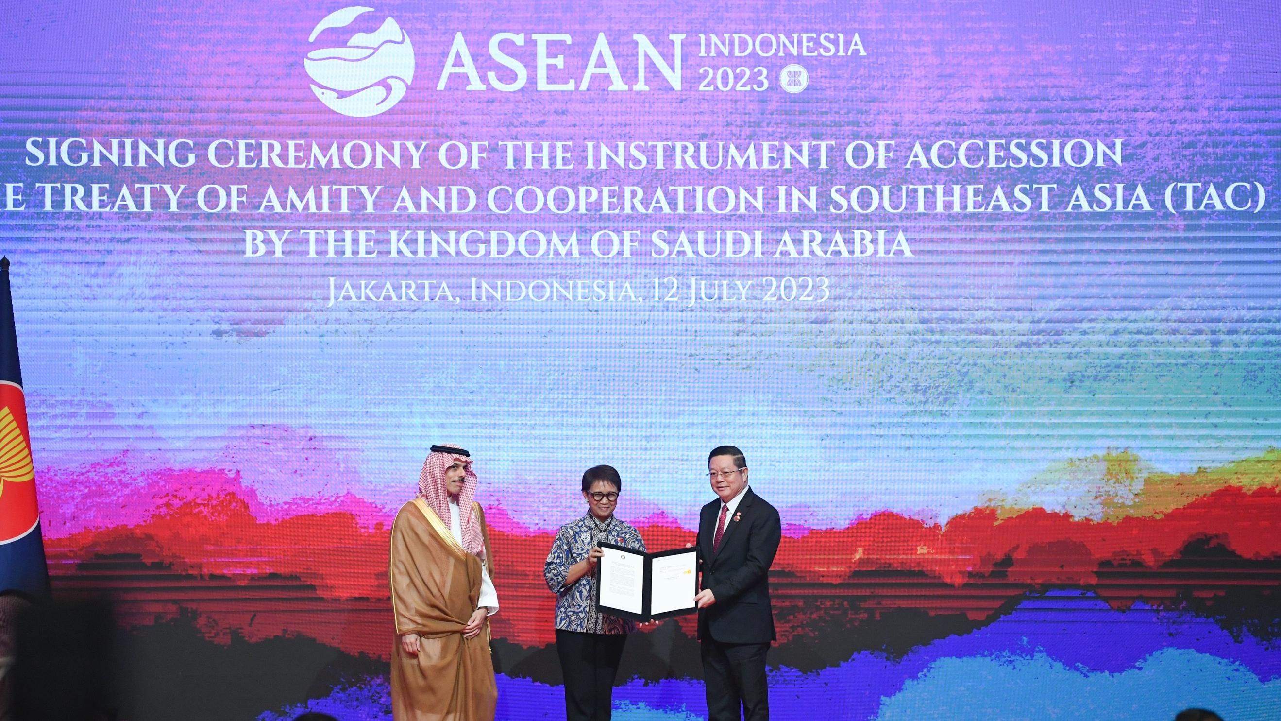 Saudi Arabia inks amity and cooperation treaty with ASEAN states